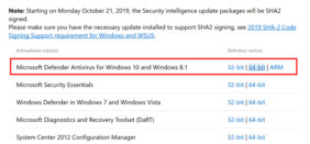 [KB2267602]Windows Defenderの定義の更新が失敗する時の対処 – Windows10